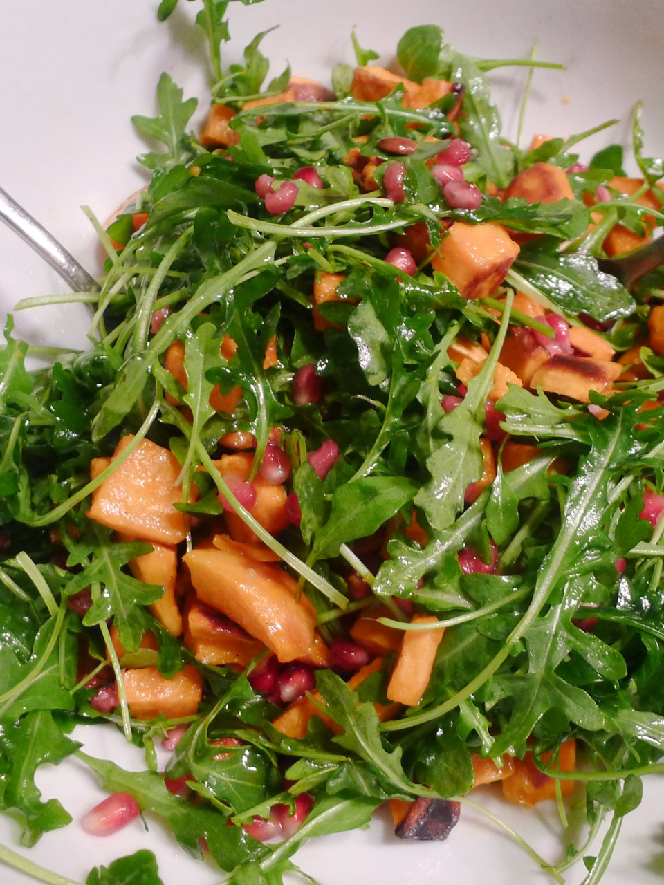 Sweet Potato, Rocket & Pomegranate Salad - Ceri Jones Chef