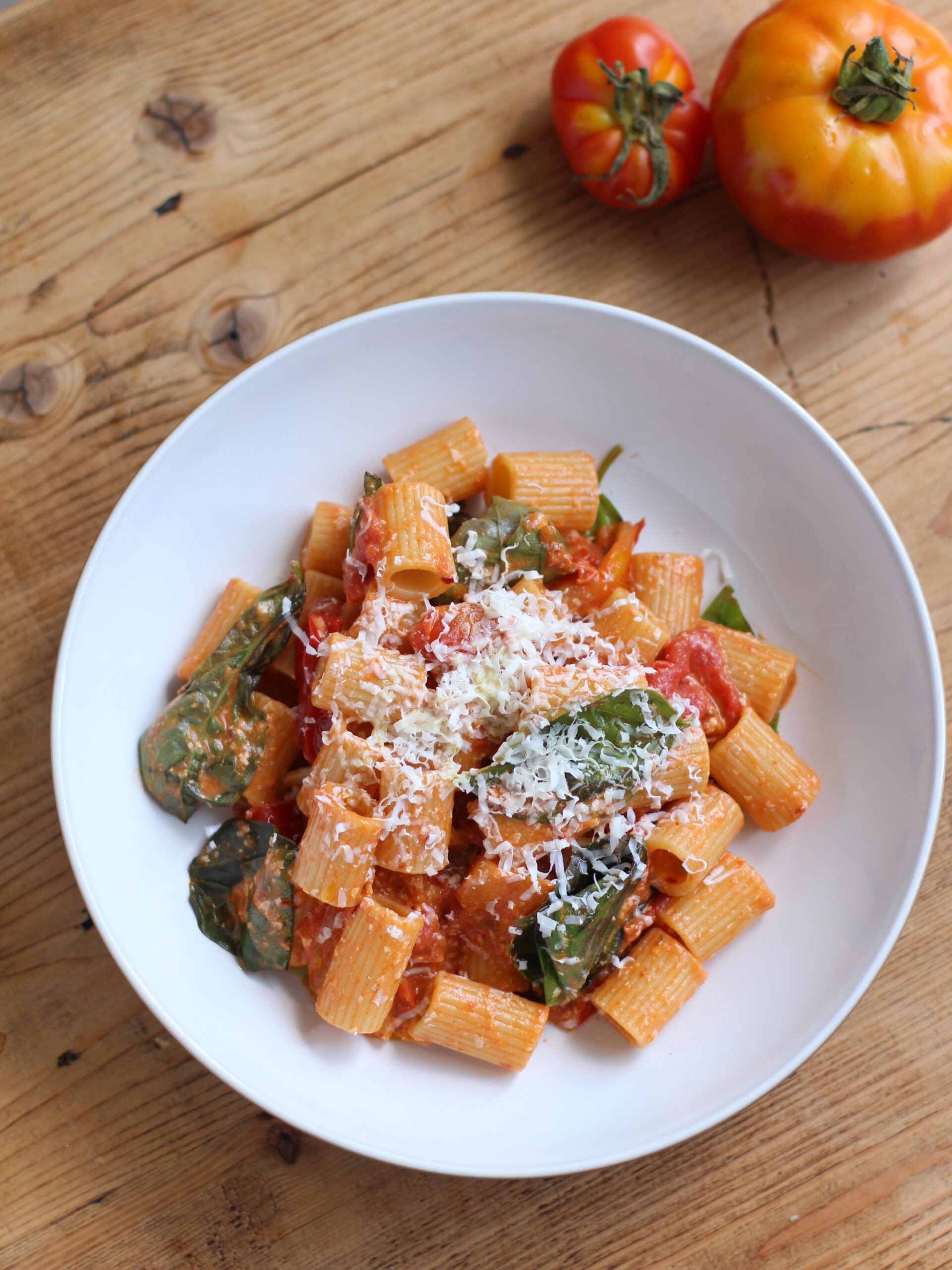 Fresh Tomato, Soft Goats’ Cheese and Basil Pasta - Ceri Jones Chef